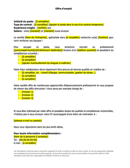 Modèle de lettres - annonce d'offre d'emploi | Randstad